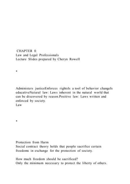 Chapter 8 Law And Legal Professionals Lecture Sli Pdf