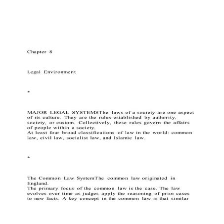 Chapter 8 legal environmentmajor l | DOCX