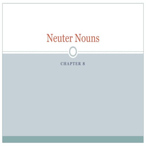 Chapter 8 Neuter Nouns | PPTX