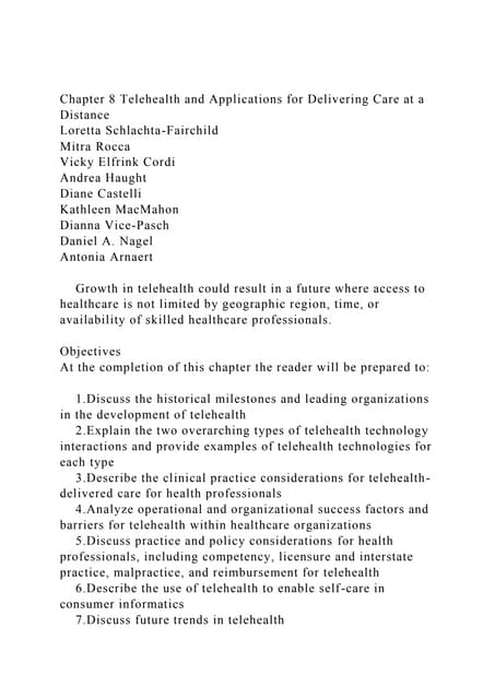 Telemedicine and Telehealth | PPT