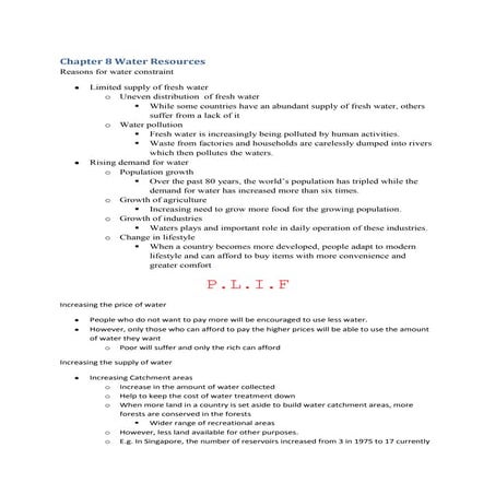 Chapter 8 water resources | PDF
