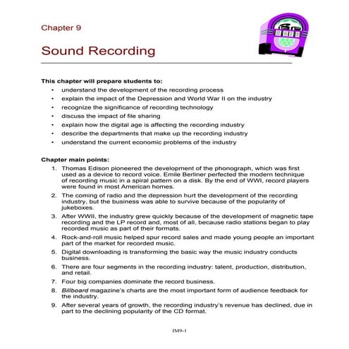 C9 - Sound Recording | PDF