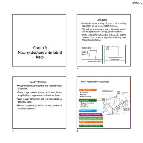 Masonry structure under lateral load design | PDF