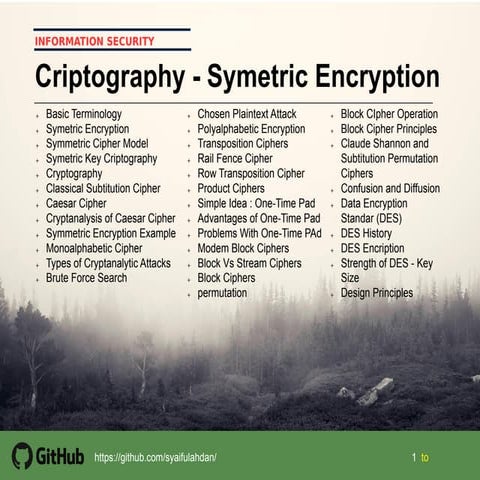 Chapter 9 cryptography- symetric encryption | PDF