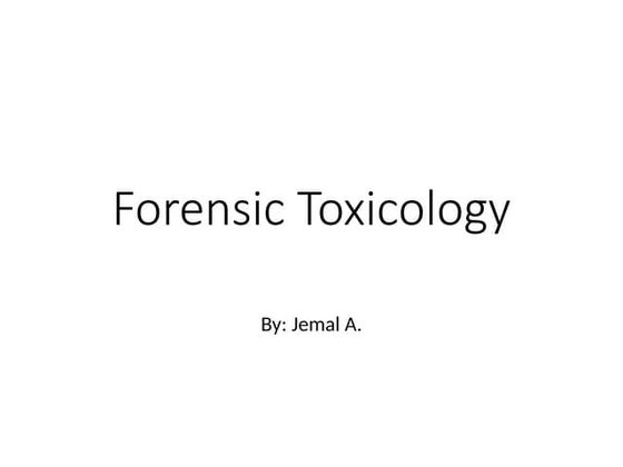 FORENSIC CHEMISTRY PPT | PPTX