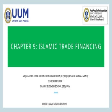 Chapter 10 - Islamic Trade Financing (Part 2) | PPTX