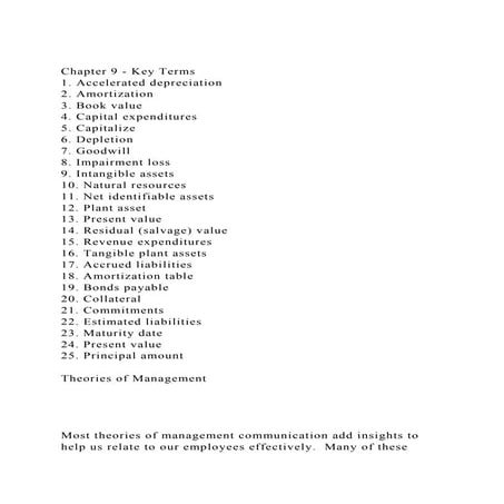 Chapter 9 - Key Terms1. Accelerated depreciation2. Amortizatio | DOCX | Resume Writing and ...