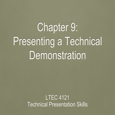 Chapter 9 - Presenting a Technical Demonstration | PPTX