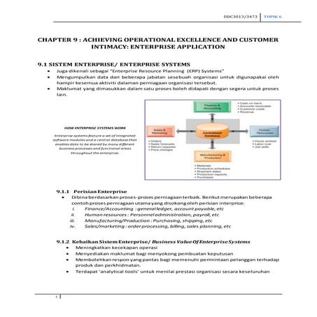 Chapter 9 achieving operation excellenct MIS | DOCX