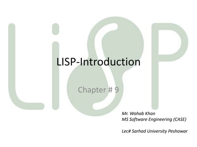 Lisp Programming Language Artificial Intelligence Ppt