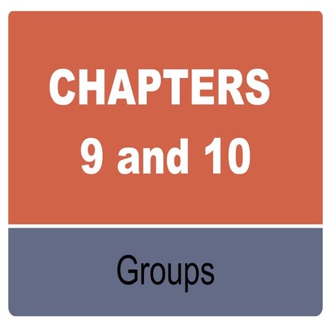 Chapter 9 and 10: Groups | PPT