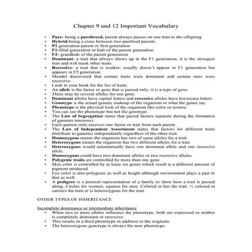 Chapter 9 And 12 Important Vocabulary | DOC | Reproductive Health ...