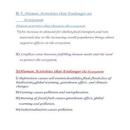 Chapter 9 biology folio | DOCX | Environment | Science