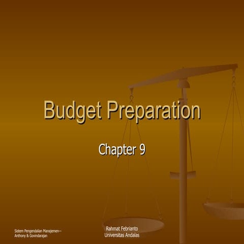 Chapter#9 Budget preparation | PPT
