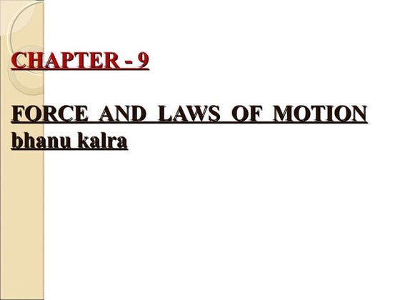 force and laws of motion | PPT