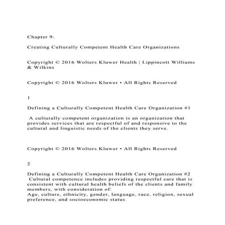 Chapter 9 Creating Culturally Competent Health Care Organiz.docx