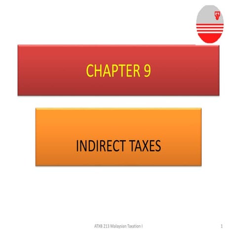 Chapter 9, indirect tax | PPTX