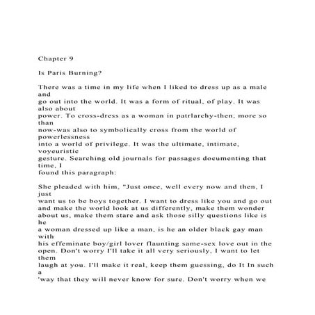 Chapter 9 Is Paris Burning There was a time in my lif.docx