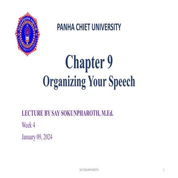Chapter9 Organizing the speech in public speaking | PPT