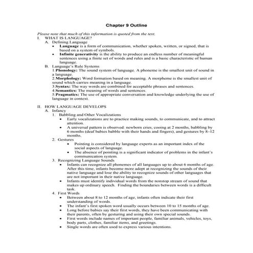 Chapter 9 outline | DOC | Parenting Babies and Toddlers | Parenting