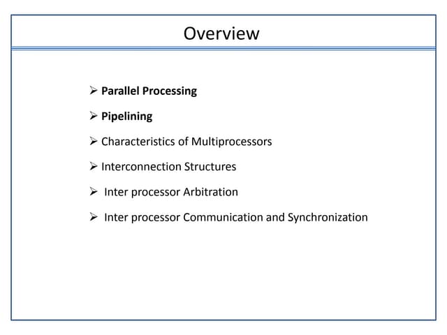 Parallel processing and pipelining | PPT Parallel processing and pipelining | PPT