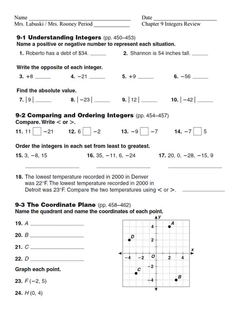 Lesson 9 2 comparing integers | DOCX