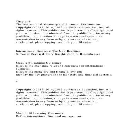 Chapter 9The International Monetary and Financial Environment.docx
