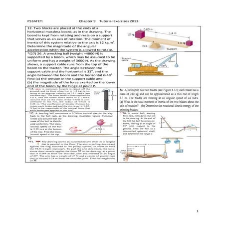 Chapter 9 tutorial exercises with solutions 19 02 2013 | DOCX | Physics | Science