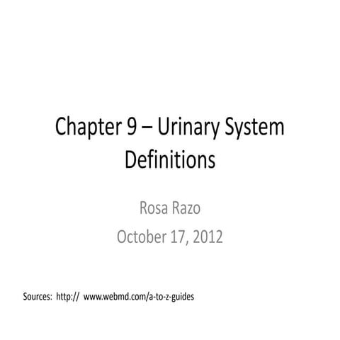 Chapter 9 – urinary system | PPT