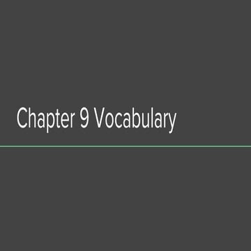 Chapter 9 Vocabulary - Spanish 1 | PDF