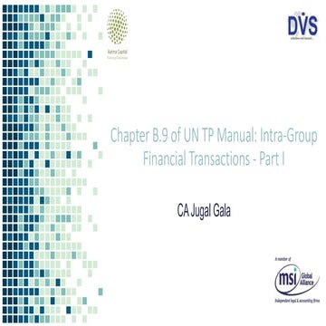 Intra-group Financial Transactions - Part 1: Chapter B.9 of UN TP ...