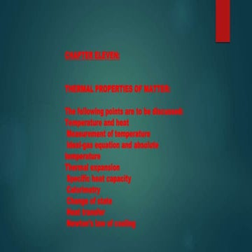 CHAPTER ELEVEN grade 11 physics | PPTX