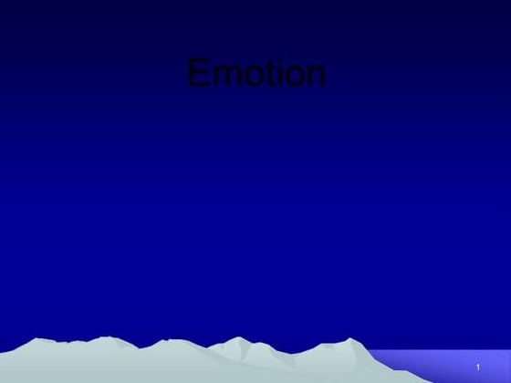 Emotion-Psychology | PPT | Mental Health | Diseases and Conditions