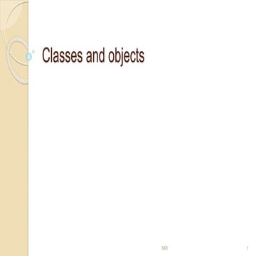 Object and class presentation