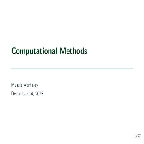 Computational methods for engineering... | PPT