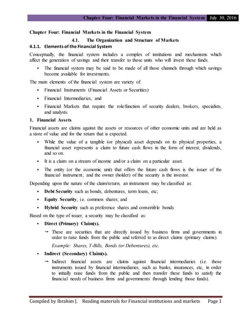 Ch.2 Overview of the Financial System - mishkin.ppt | Stocks and Bonds ...