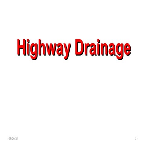 Chapter Four-Highway Drainage Final.pptndk | PPT | Geology | Science