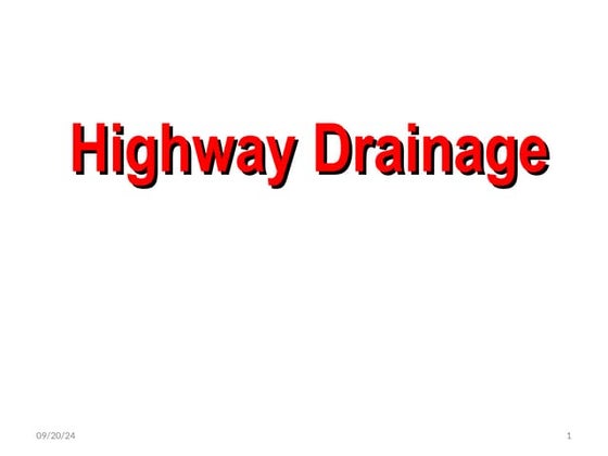 Highway Drainage System | PPT