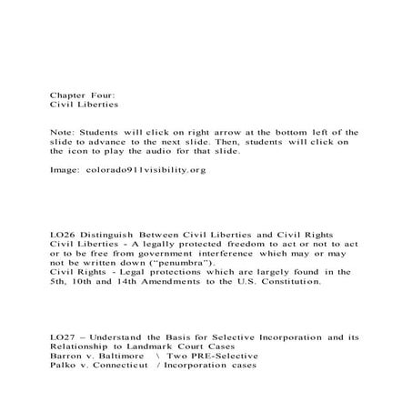 Chapter Four Civil LibertiesNote Students will c | PDF