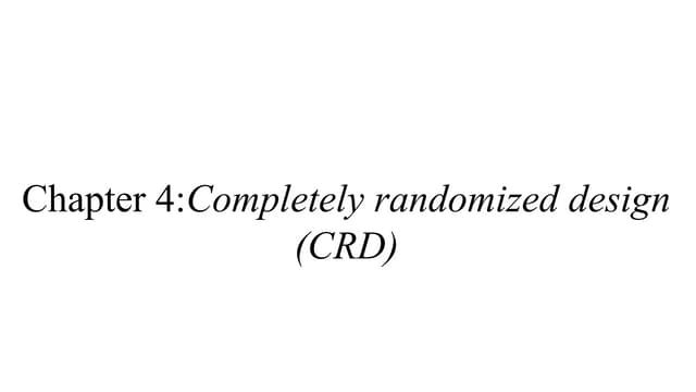 comparison of CRD, RBD and LSD | PPTX