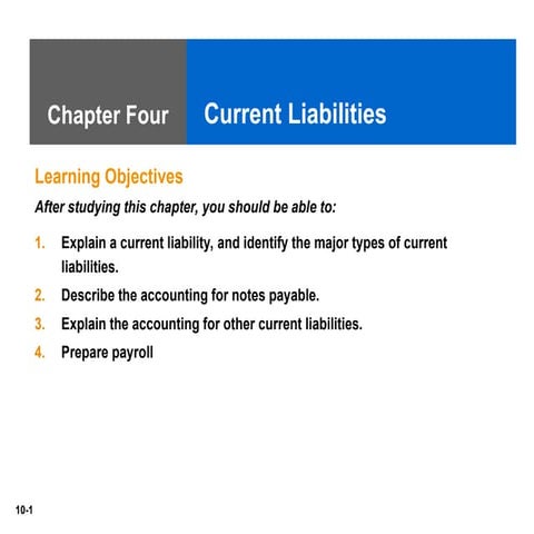 Accounting II Chapter four current liabilities.ppt