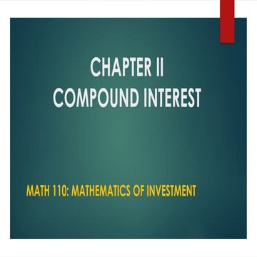 Compound Interest - More Than Once, Quarterly, Semi-Annually, Daily | PPTX