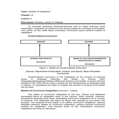 Models of Integration | PDF | Educational Assessment | Education