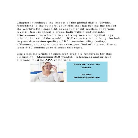 Chapter introduced the impact of the global digital divide. Acco.docx