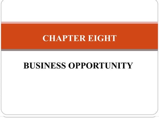 Identification of Business Opportunity | PPT
