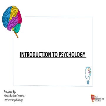 Chapter no. 01, Introduction to Psychology.pptx