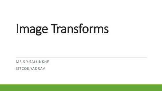 Lecture 16 KL Transform in Image Processing | PDF | 3-D Graphics | Computer Software and ...