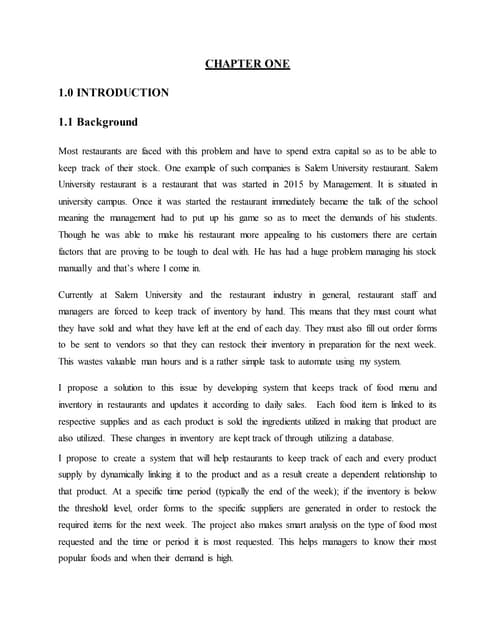 Restaurant Management system Project | PPTX