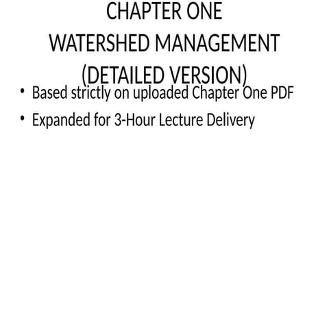 Comprehensive Watershed Management: Principles, Characteristics, and ...