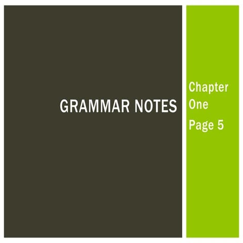 Chapter one grammar notes | PPT